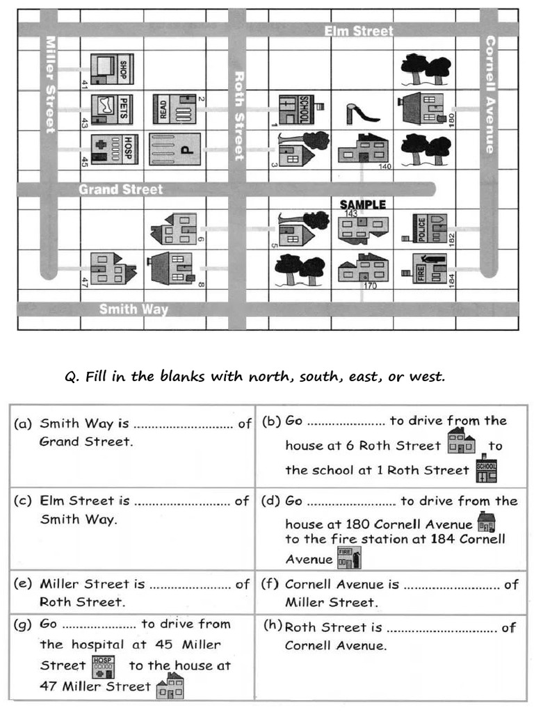 Q. Fill in The Blanks With North, South, East, or West | PDF