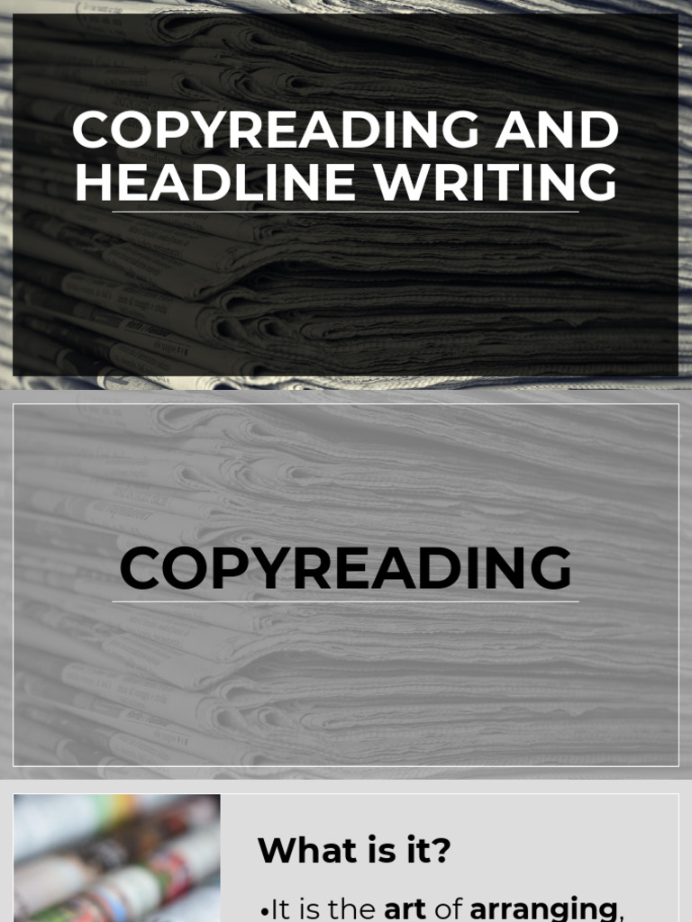 Copyreading and Headline Writing | PDF | Verb | Acronym