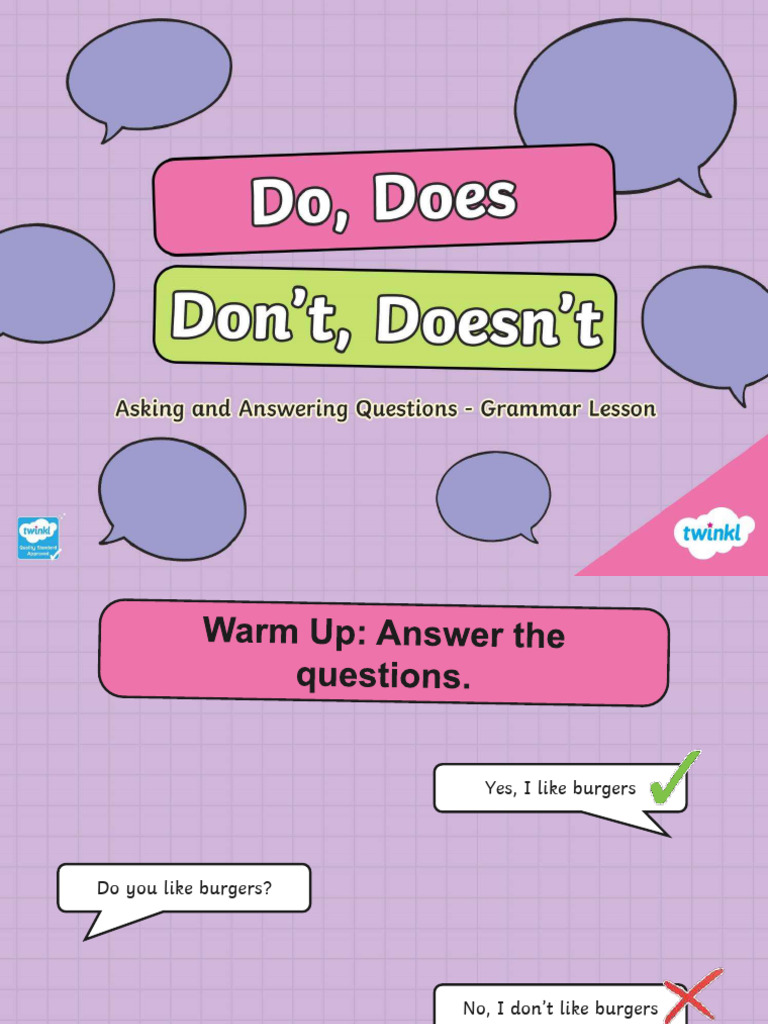 Do Does Did | PDF | English Language | Verb