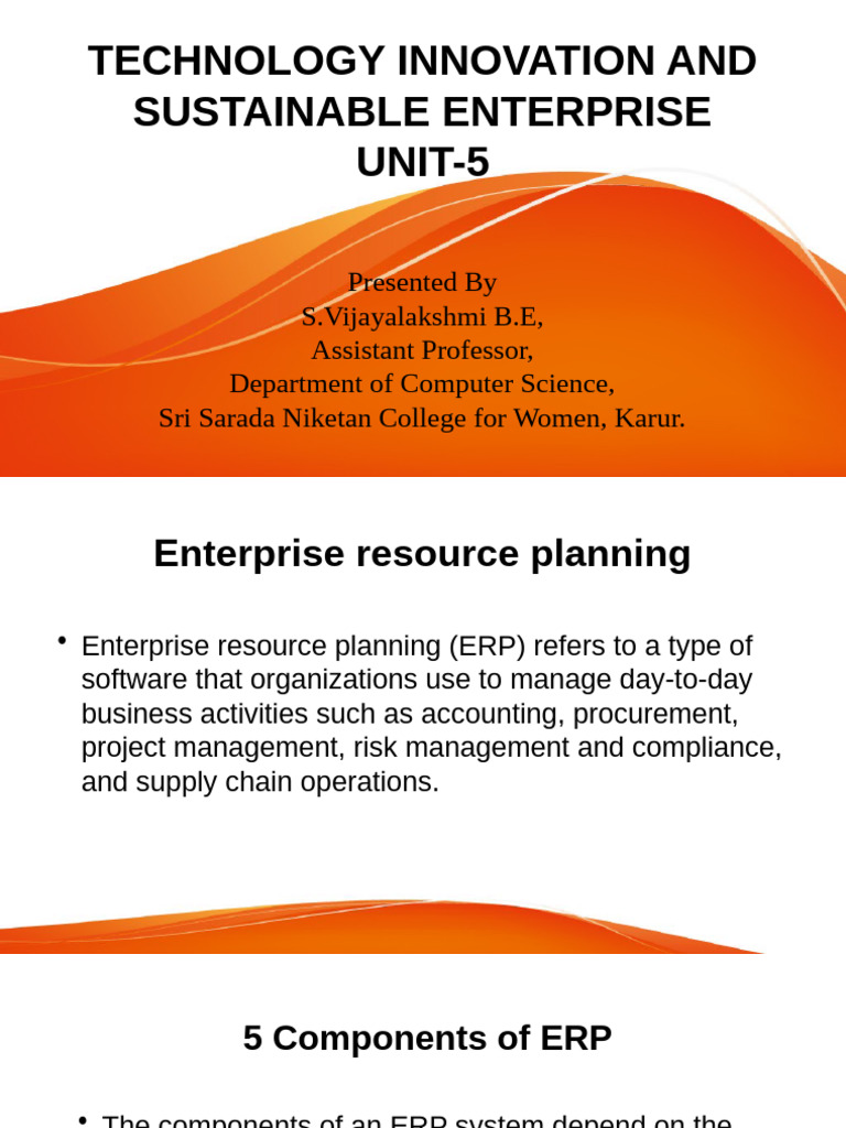 ERP Components and Architecture Overview | PDF