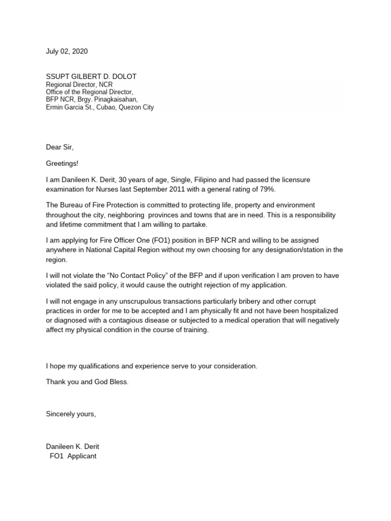 Application Letter | PDF