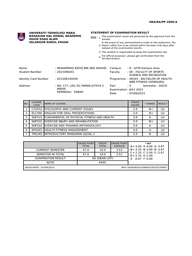 Result Sem 3 | PDF