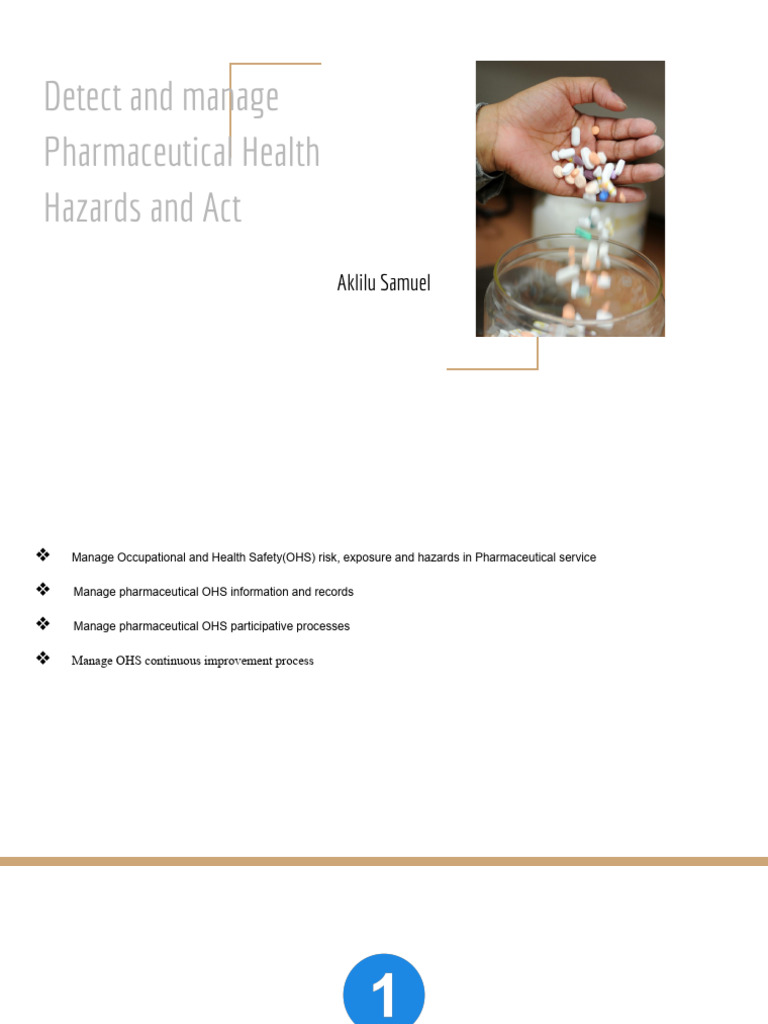 Managing Hazards in Pharmacy Safety | PDF | Occupational Safety And ...