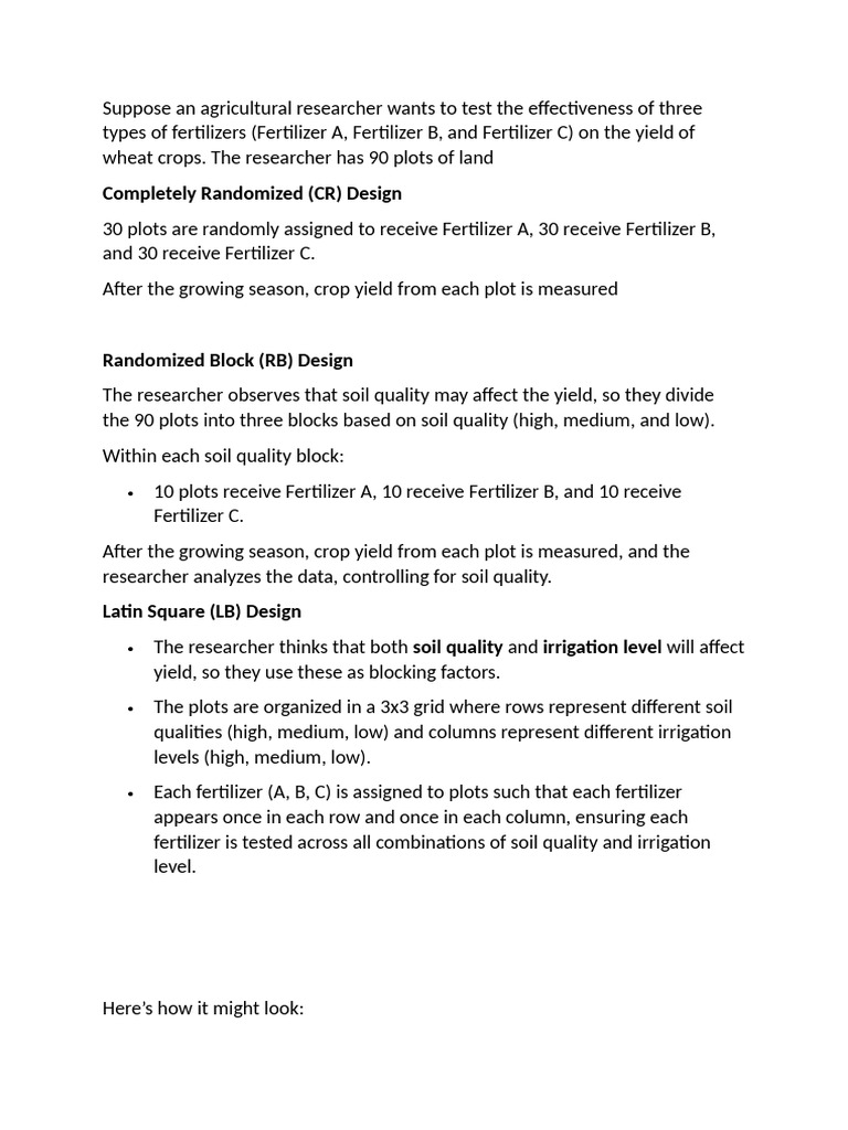 Experimental Design | PDF | Design Of Experiments | Soil