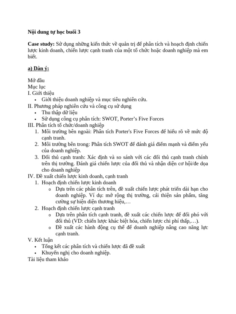 TH3. Case Study Bu I 9 (20%) | PDF