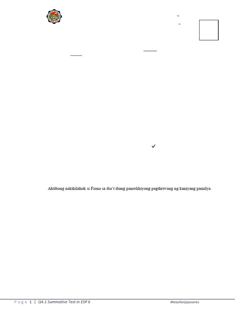 Q4-ESP6-Part 1 | PDF