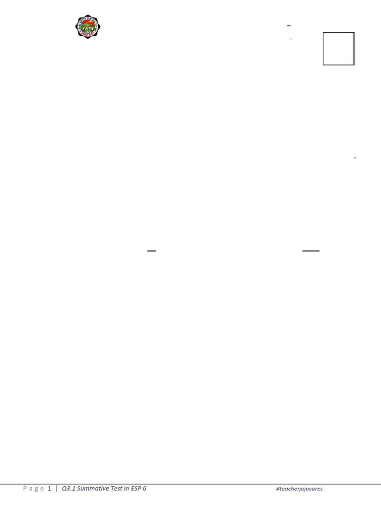 Q3-ESP6-Part 1 | PDF