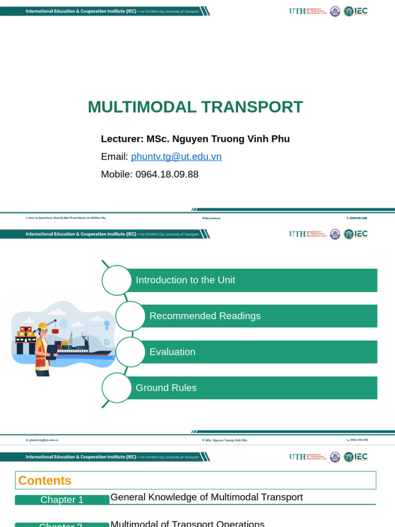 Overview - Multimodal Transport | PDF | Business | Logistics