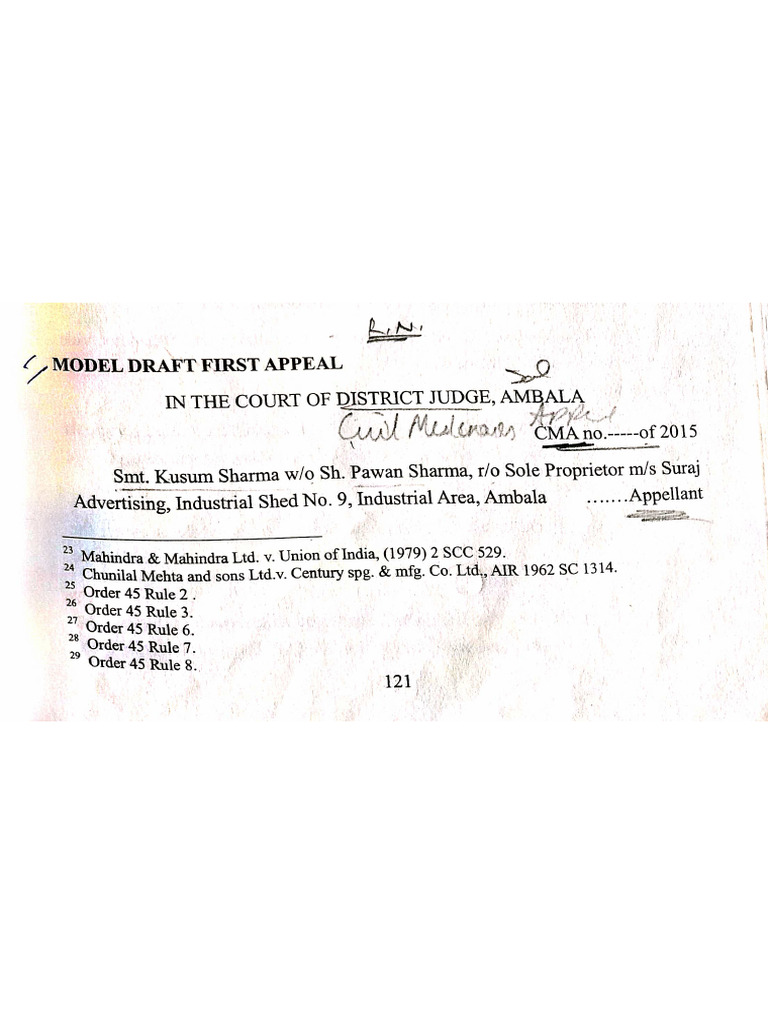 Drafting - First Appeal | PDF