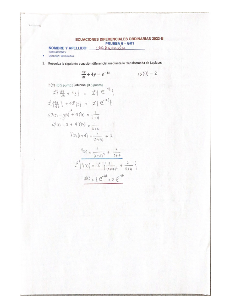 EDO Prueba 6 GR1 | PDF