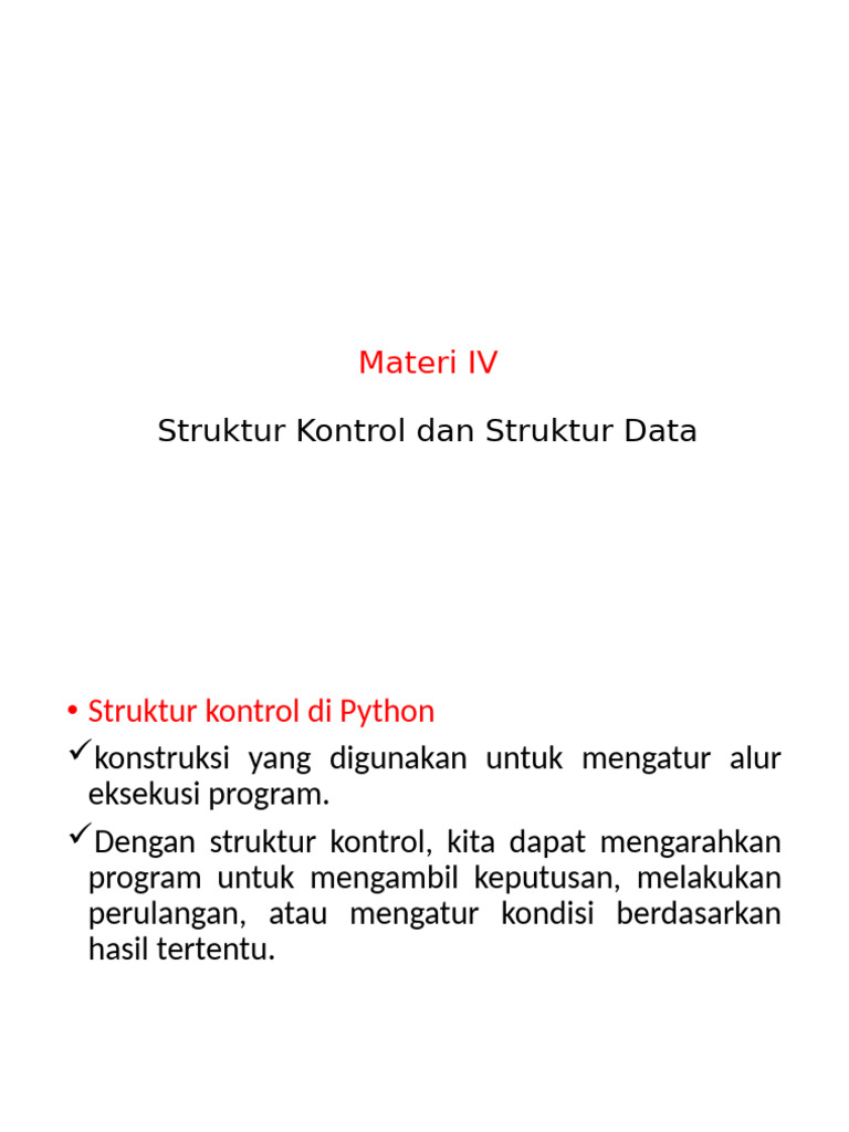 Materi IV Struktur Kontrol | PDF