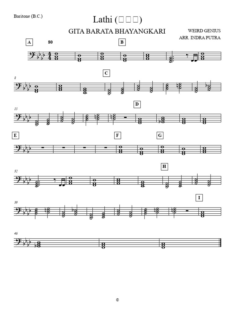 Lathi ( ) Melodis - Baritone | PDF