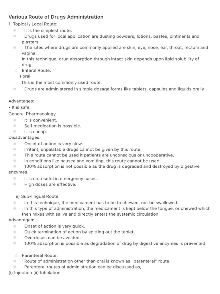 Routes of Drug Administration Explained | PDF | Injection (Medicine ...