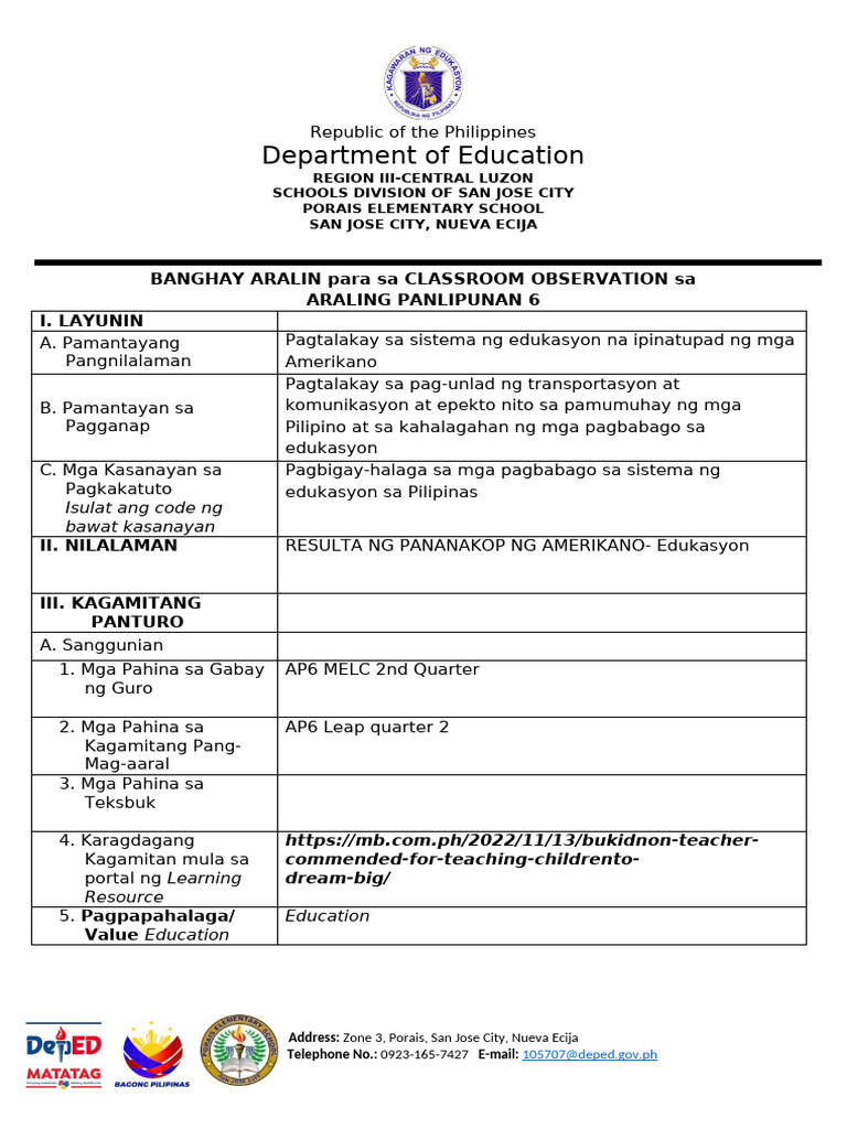 Cot Quarter 2 Ap6 | PDF
