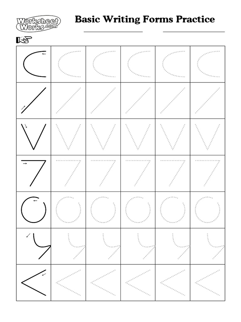 WorksheetWorks Basic Writing Forms Practice 1 | PDF