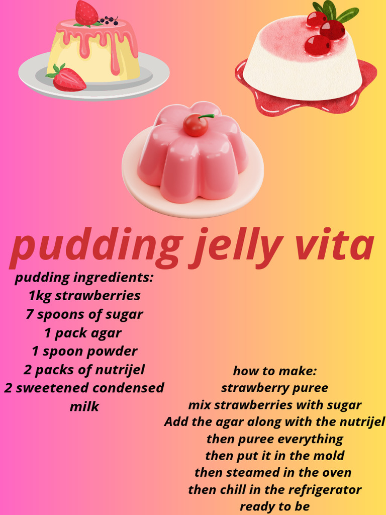 Strawberry Pudding Jelly Recipe | PDF