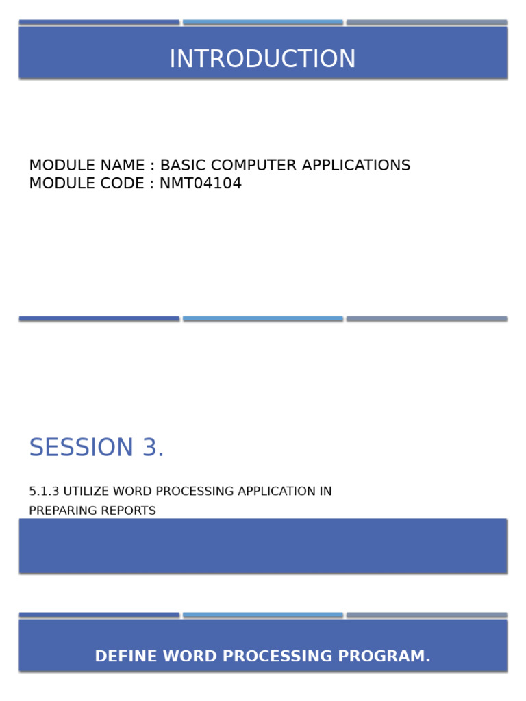 Micro Computer Application NMT S3 | PDF | Microsoft Word | Window (Computing)