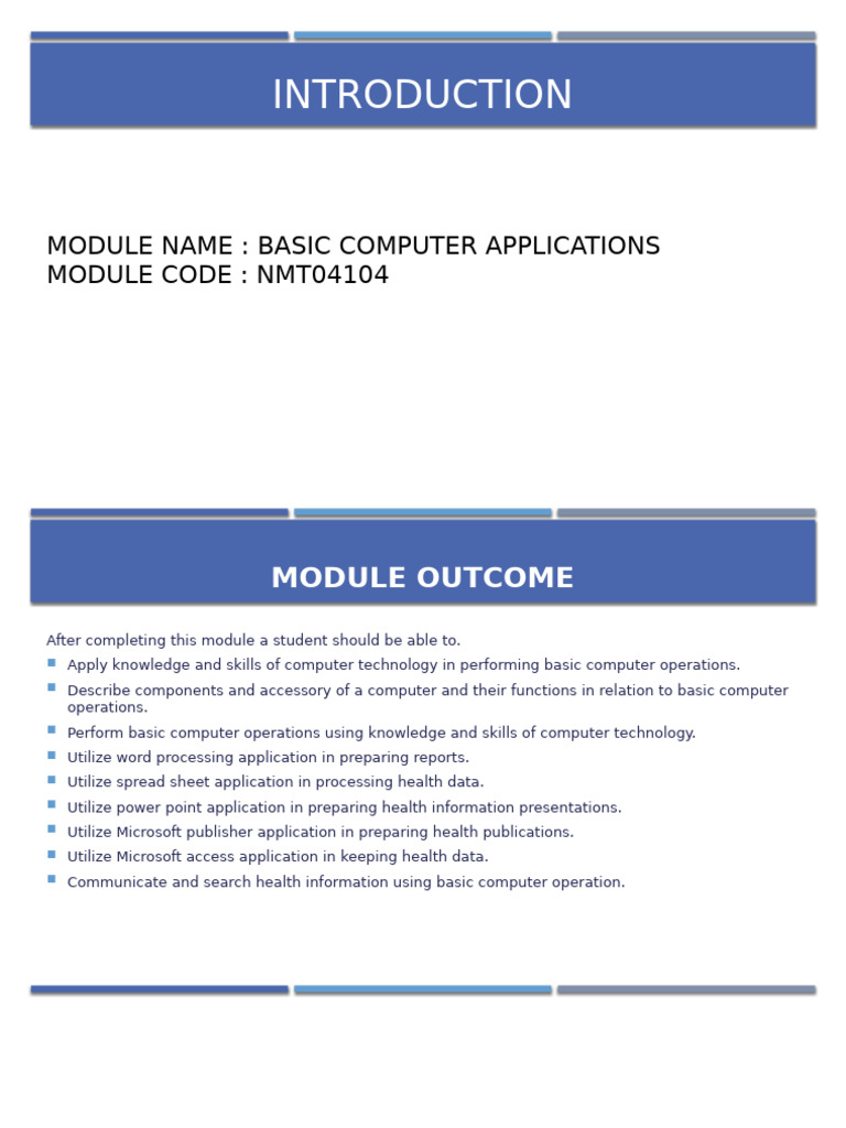 Basic Computer Applications Overview | PDF | Computer Hardware ...