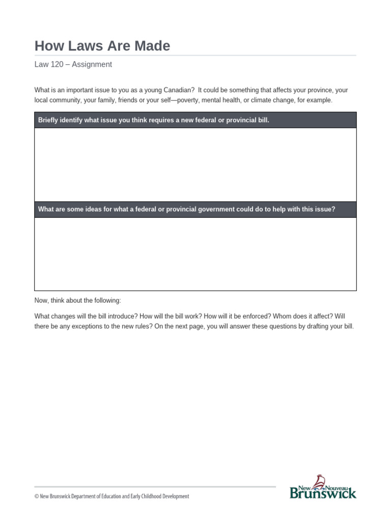 M01 HowLawsAreMade Assignment | PDF | Law