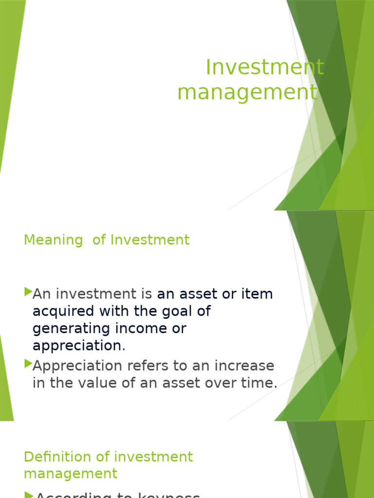 Investment Management - 1 | PDF | Investing | Financial Risk