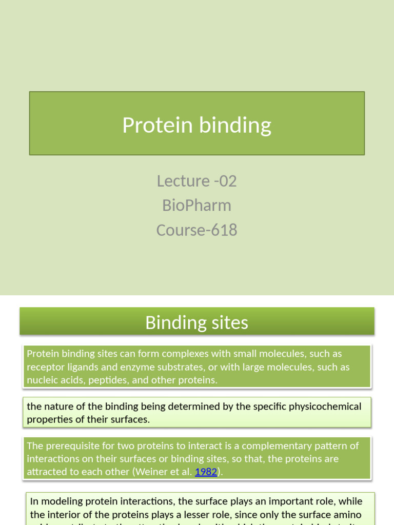 Understanding Protein Binding Dynamics | PDF | Proteins | Molecular Binding