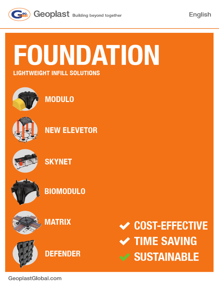 Geoplast Foundations Catalogue English | PDF | Concrete | Basement