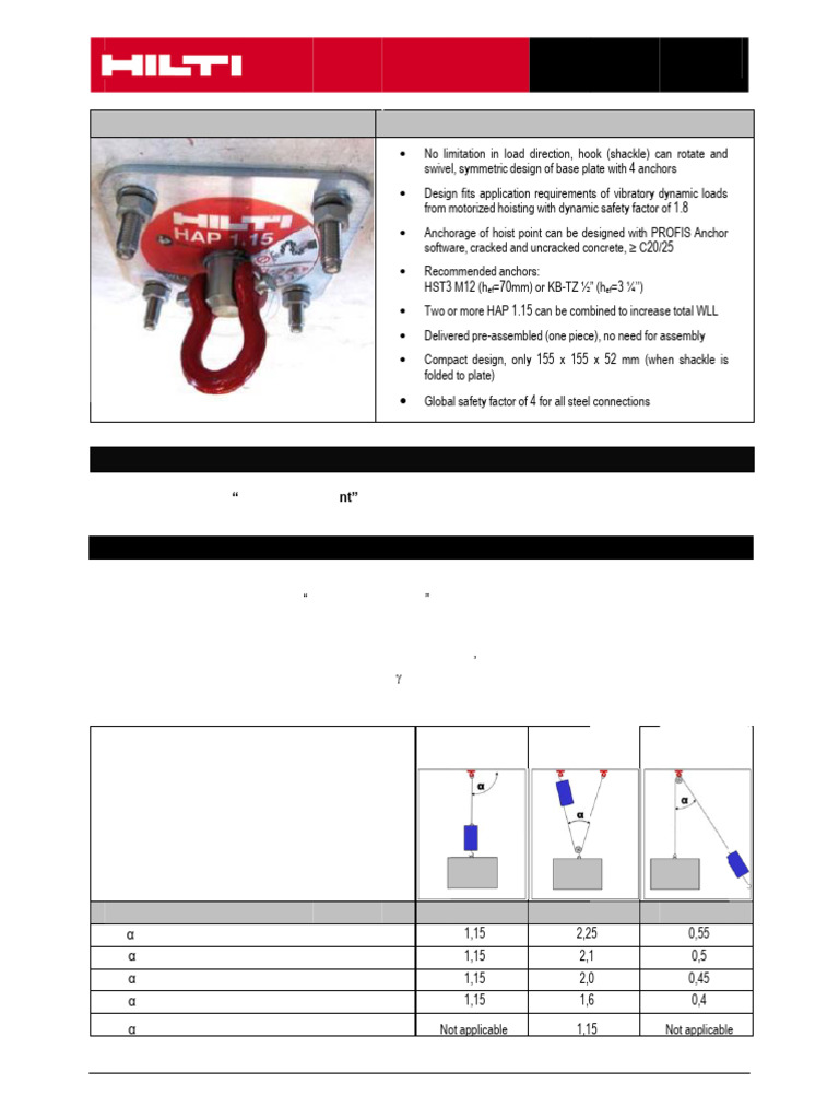 HAP 1.15 Hoist Anchor Plate Overview | PDF | Anchor