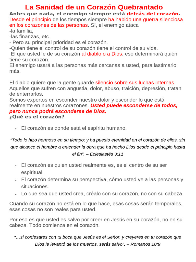La Sanidad de Un Corazón Quebrantado | PDF | Dios