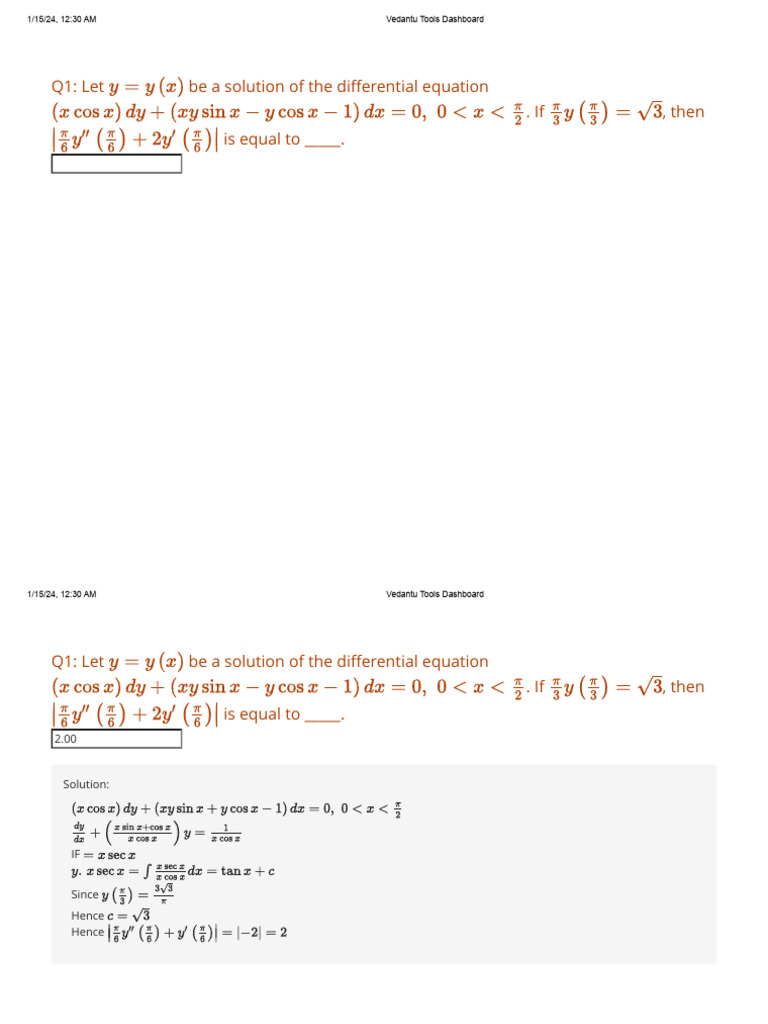Differential Eq 2 | PDF | Equations | Tangent