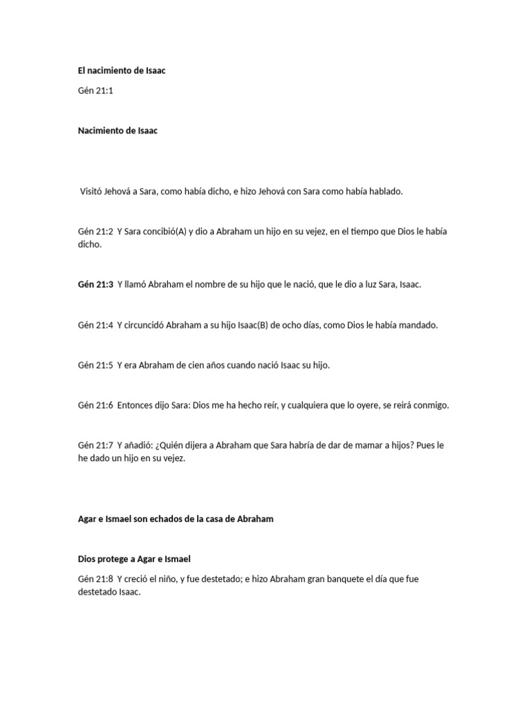 El Nacimiento de Isaac | PDF | Sarah | Ismael