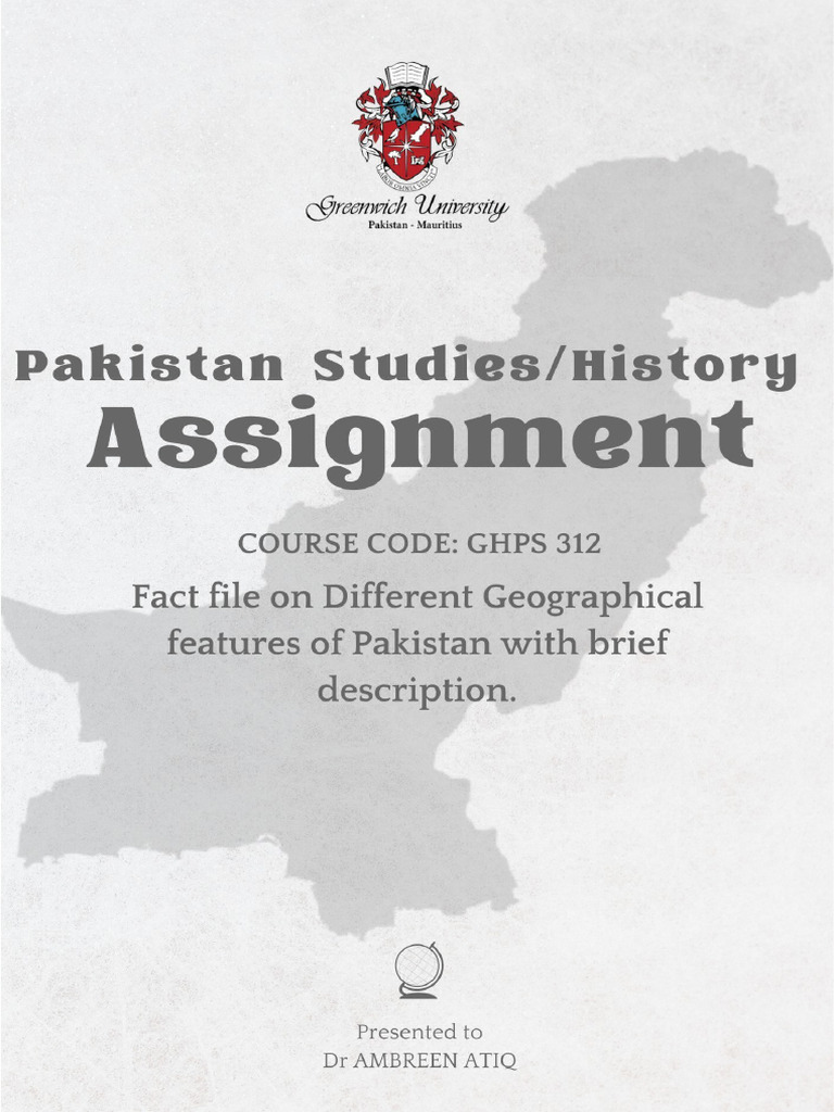 Pakistan Studies Assignment | PDF | Agriculture | Indus River