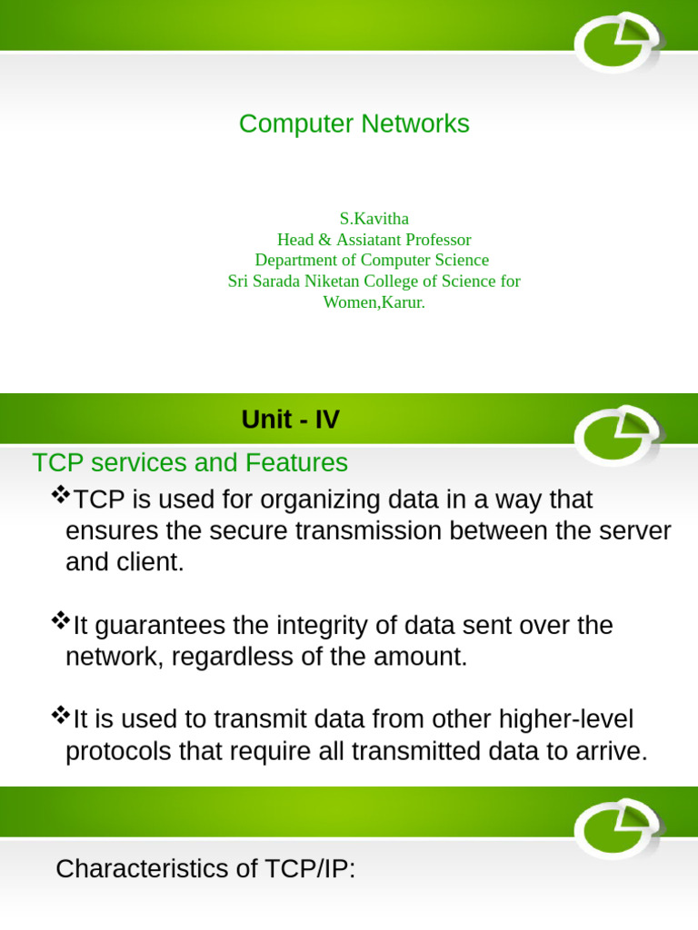 TCP Services and Features | PDF