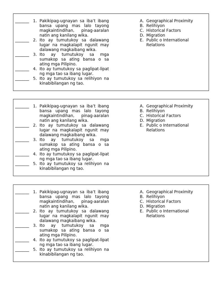 Bilingual Activity | PDF