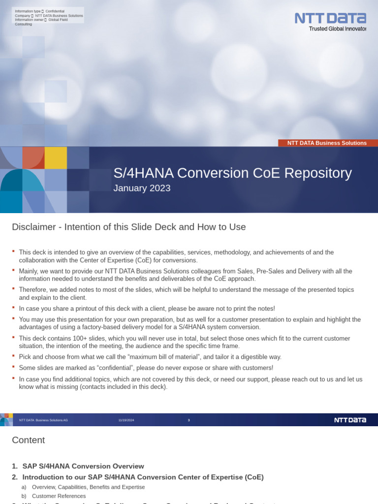 OverviewPresentation S4HANA Conversion ConversionFactory Introduction 20230105 GFC en | PDF ...