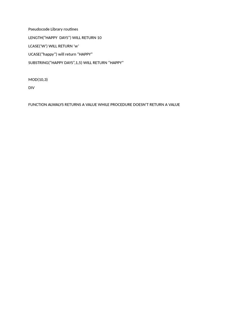 Pseudocode Library Routines | PDF | Foreign Language Studies | Teaching Methods & Materials
