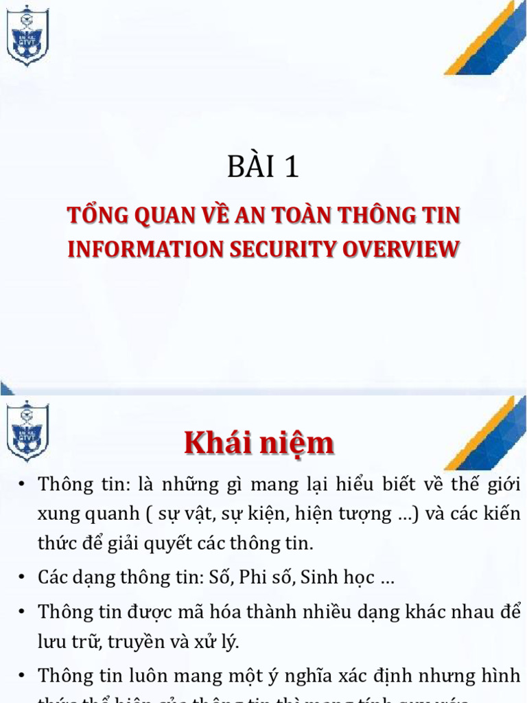 1 Tổng quan về ATTT | PDF