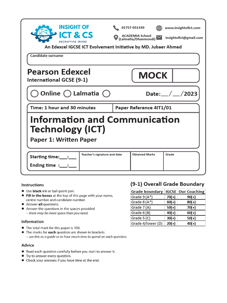 Mock #1 QP | PDF | Backup | Computer Data Storage
