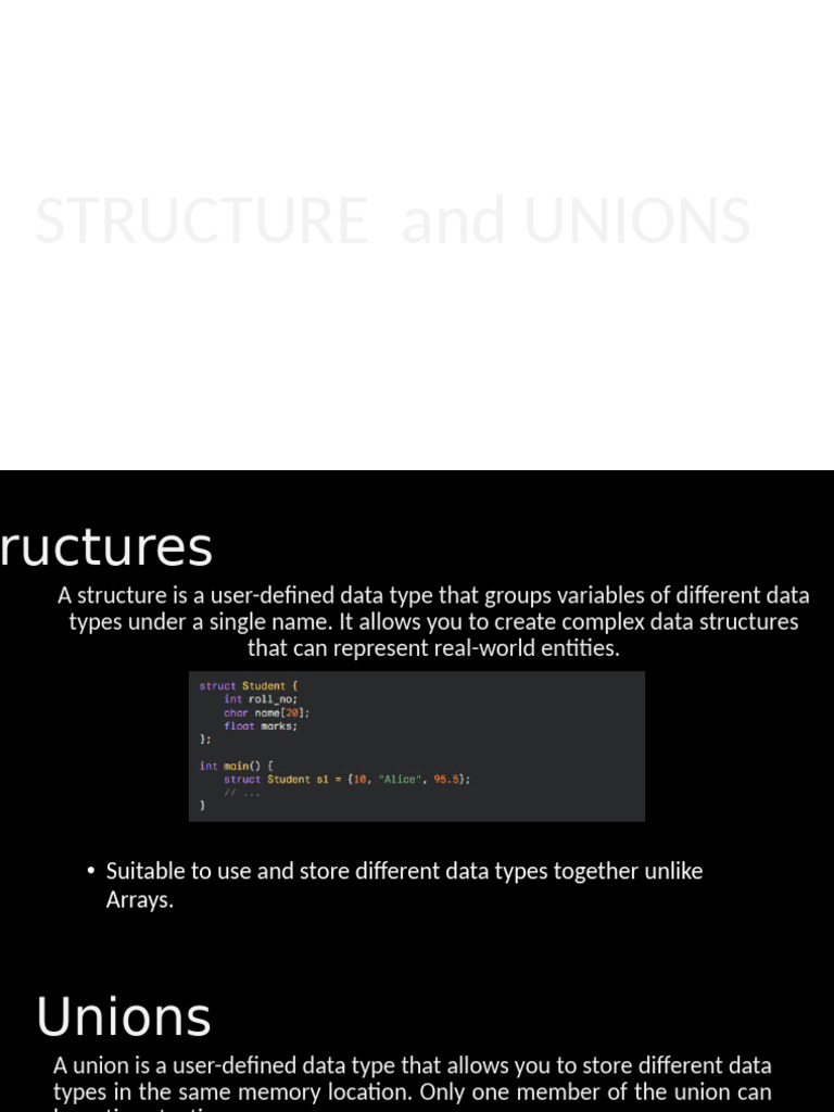 Structure and Union | PDF