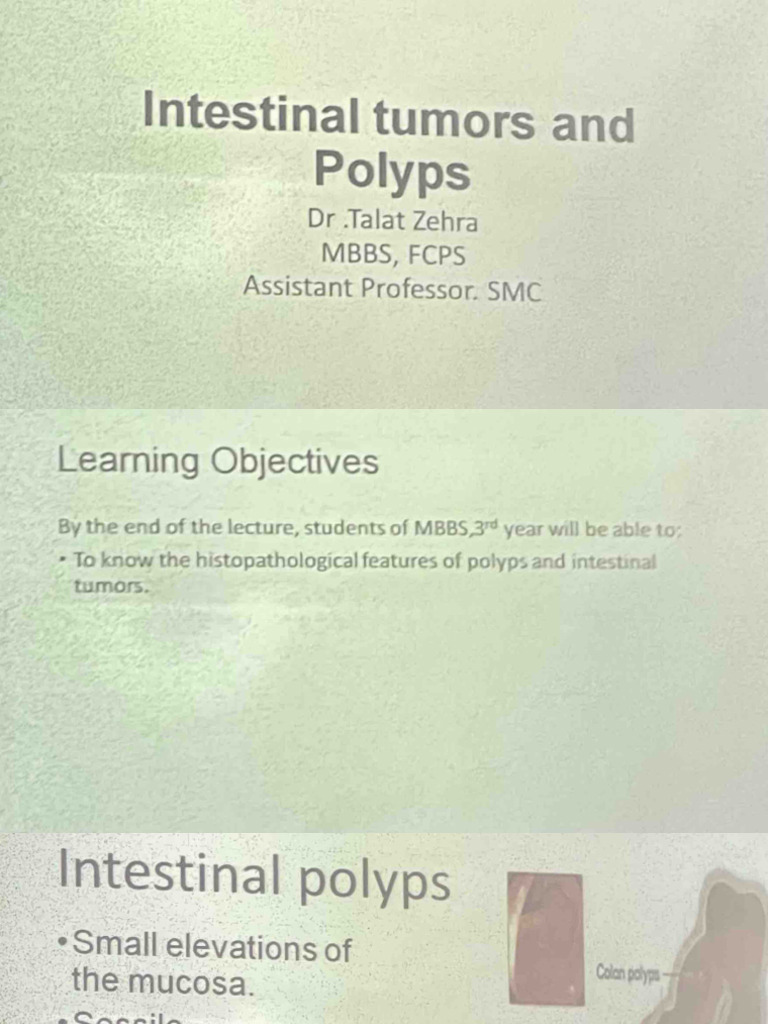 Histopathology of Polyps & Intestinal Tumors | PDF