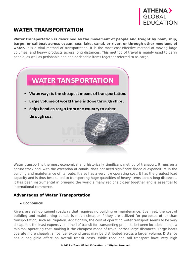Water Transportation | PDF | Transport | Water