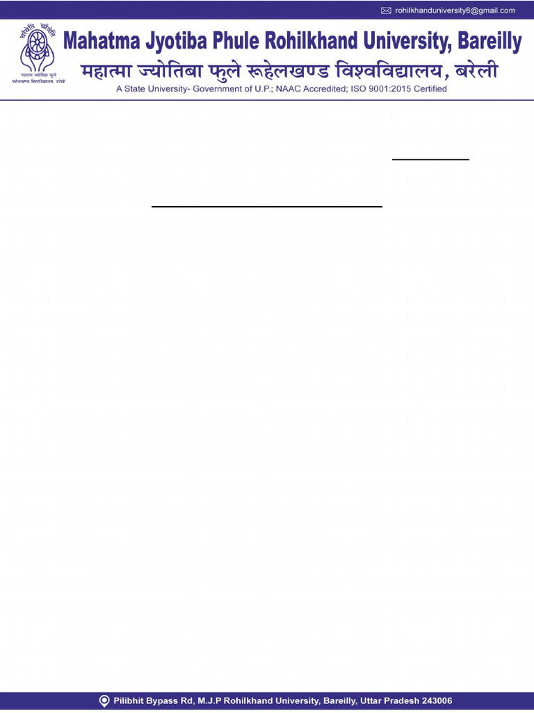 LOR Mahatma Jyotiba Phule Rohilkhand University - Principal | PDF