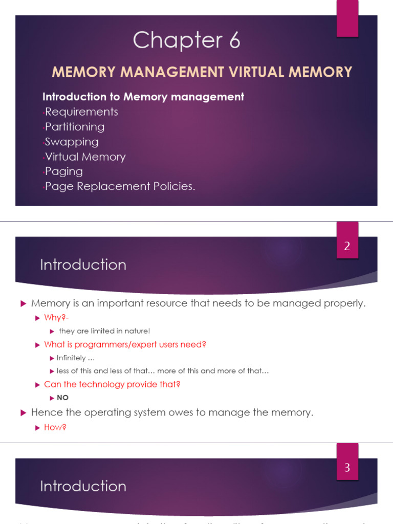 Chapter 6 Memory Managment and Virtual Memory New 2023 | PDF | Computer Data Storage | Computer Data