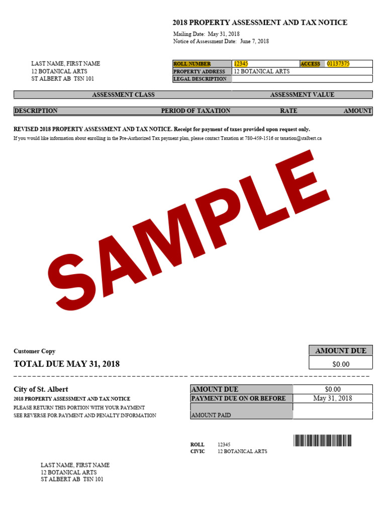 Example Tax Notice | PDF | Taxes | Government Finances