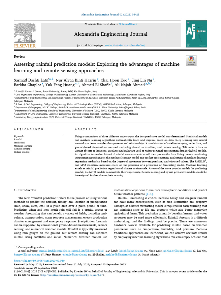 Assessing Rainfall Prediction Models | PDF | Machine Learning | Weather ...