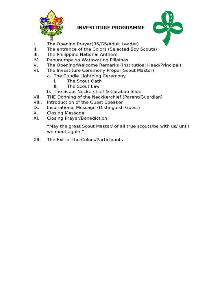 Investiture Programme | PDF | Travel