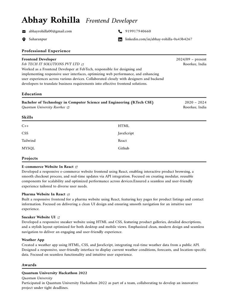 Abhay Resume | PDF | Mobile App | Usability