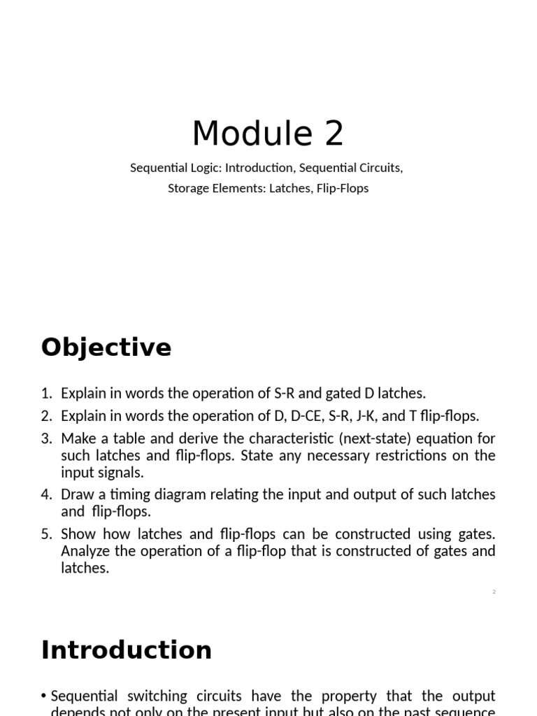 DDCO - Module 2 Flip Flops | PDF | Feedback | Electrical Engineering