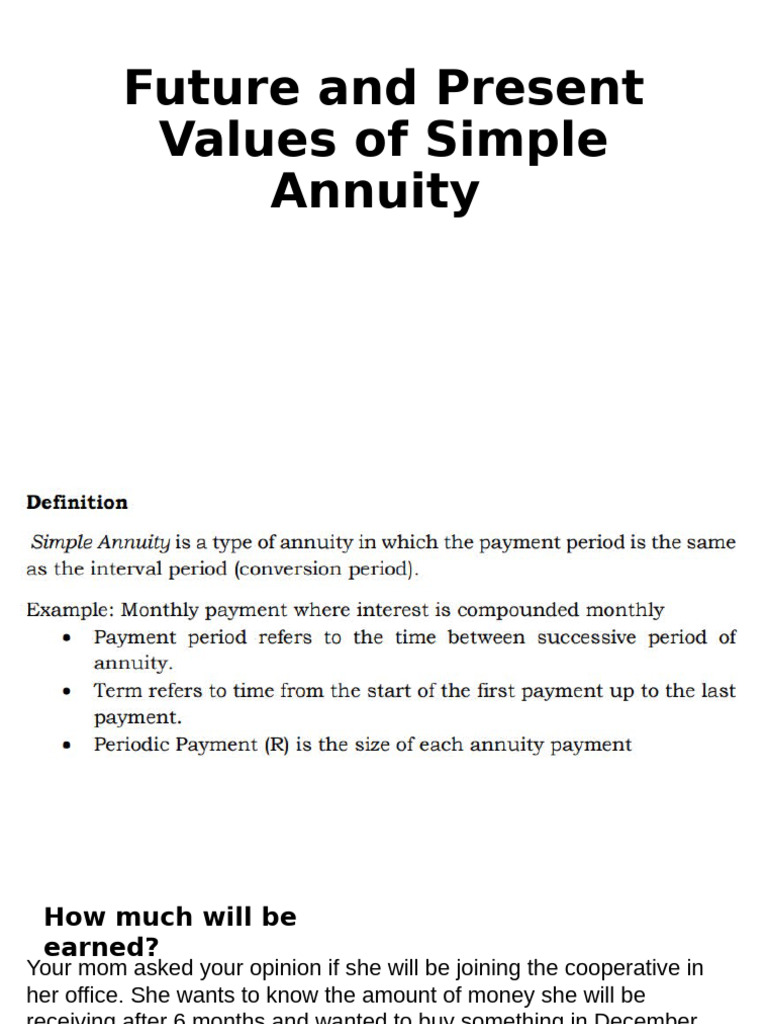 Future and Present Values of Annuity | PDF | Present Value | Interest