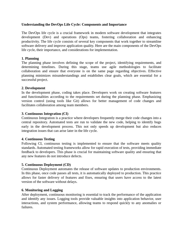 Understanding The DevOps Life Cycle | PDF | Software Testing | Systems ...