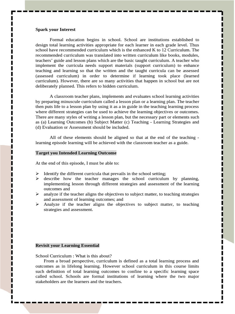 RAN FS1 EP8 | PDF | Curriculum | Educational Assessment